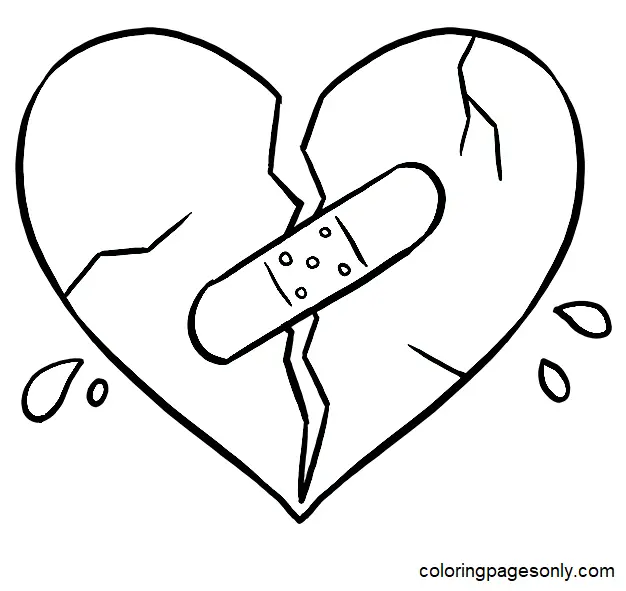 Broken Hearts Coloring Pages to Print - Free Printable Coloring Pages