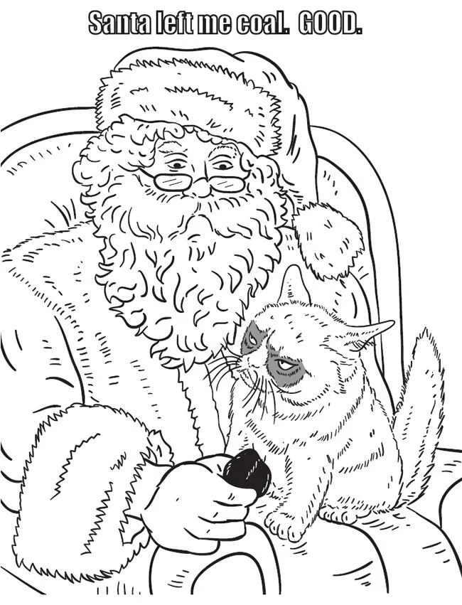 Christmas Cats Coloring Pages to Print - Free Printable Coloring Pages