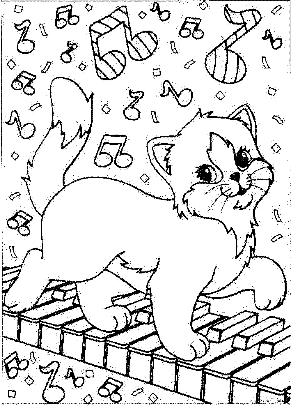 Christmas Cats Coloring Pages to Print - Free Printable Coloring Pages
