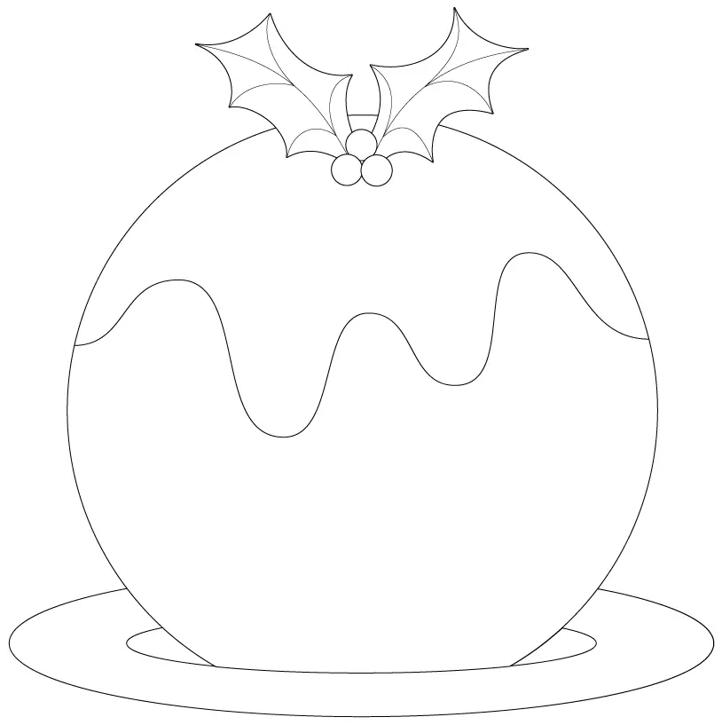 Christmas Pudding Coloring Pages to Print - Free Printable Coloring Pages