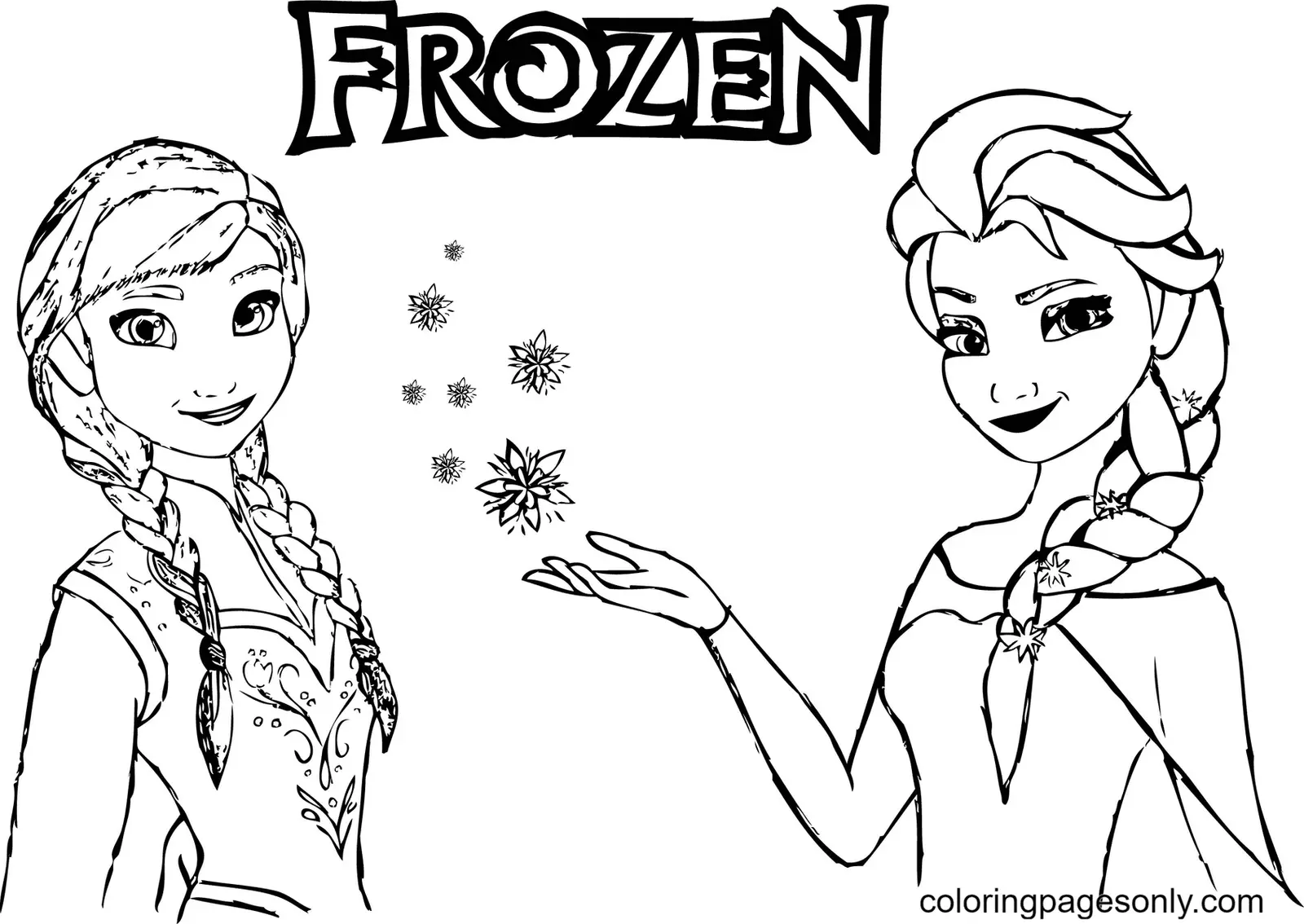 Elsa and Anna Coloring Pages to Print - Free Printable Coloring Pages