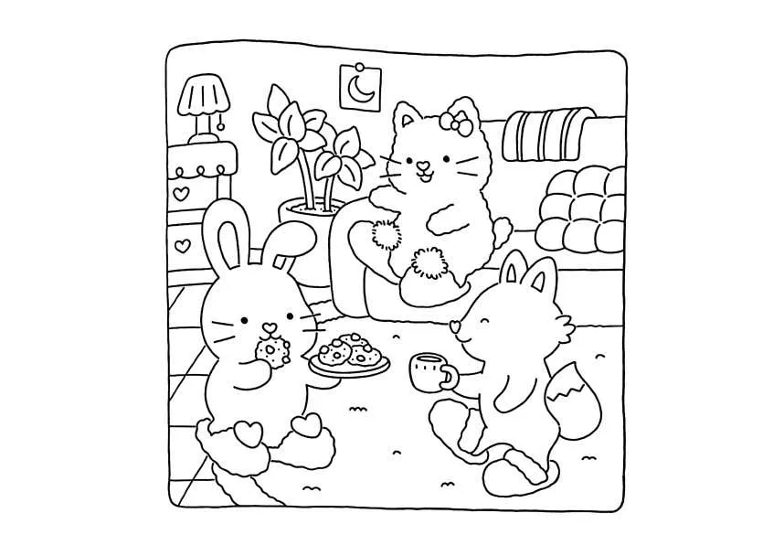 Fuzzy Hygge Coloring Pages to Print - Free Printable Coloring Pages