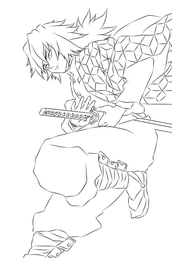 Giyu Tomioka Coloring Pages to Print - Free Printable Coloring Pages