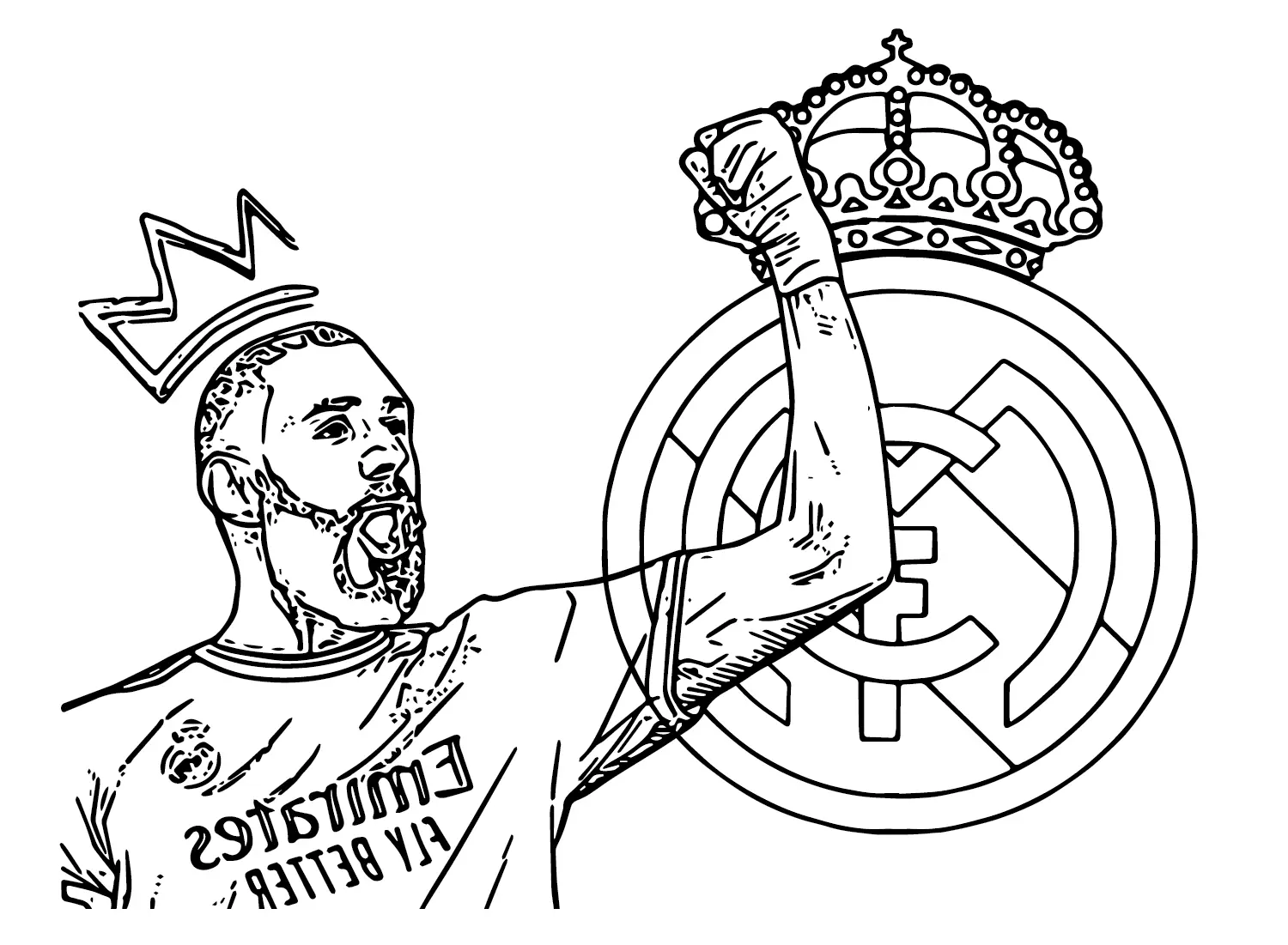 Karim Benzema Para Colorear - Imágenes Para Dibujar Gratis