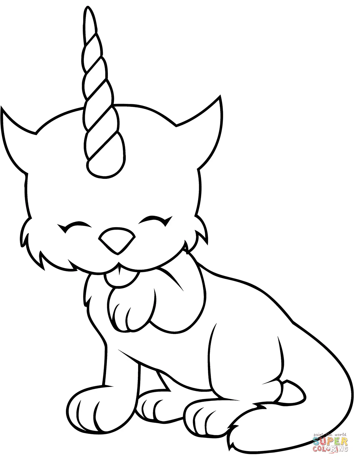Kittycorn Coloring Pages to Print - Free Printable Coloring Pages