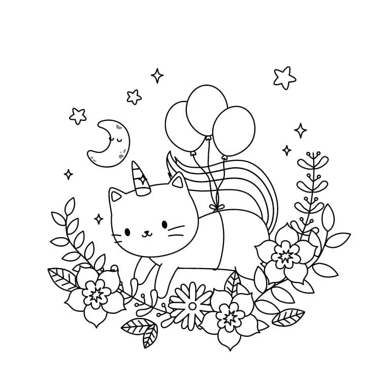 Kittycorn Coloring Pages to Print - Free Printable Coloring Pages