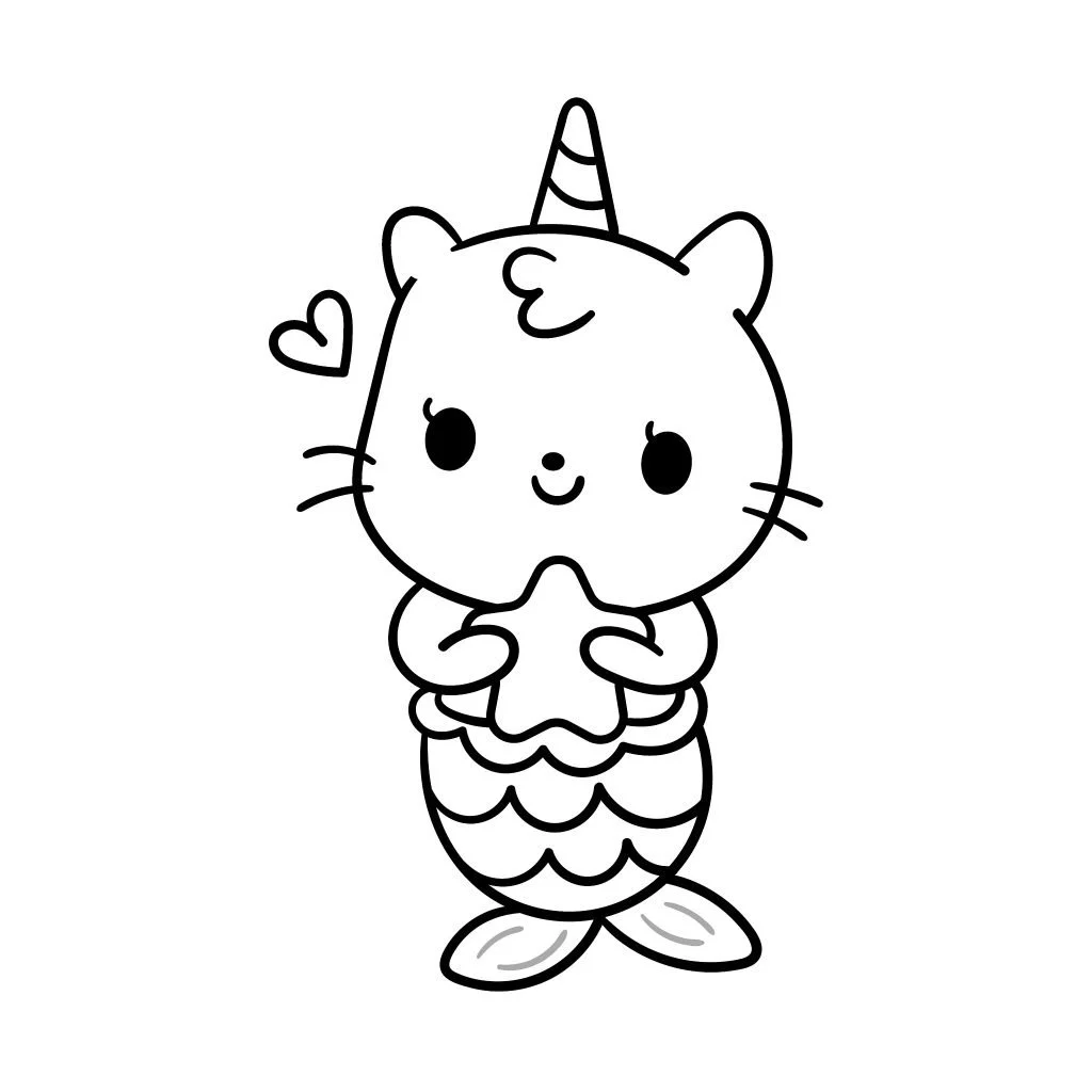 Kittycorn Coloring Pages to Print - Free Printable Coloring Pages