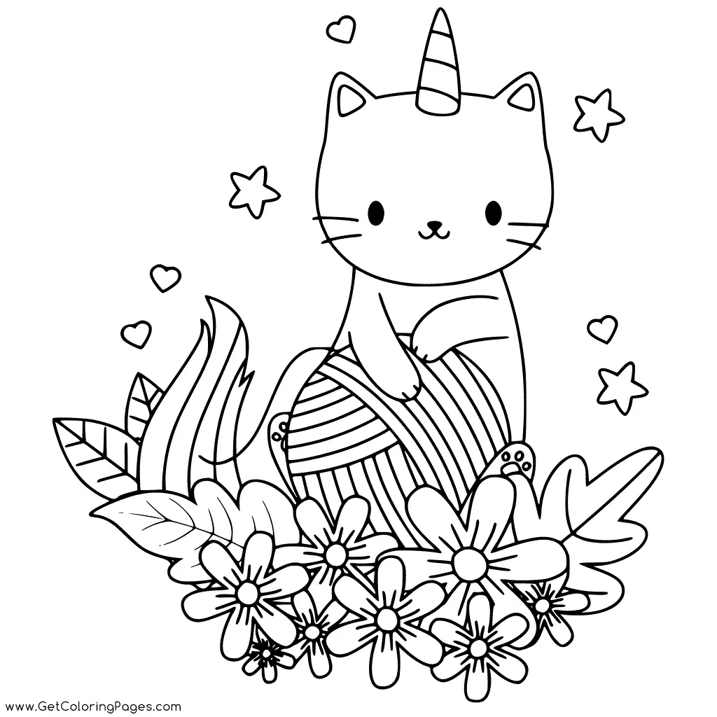 Kittycorn Coloring Pages to Print - Free Printable Coloring Pages