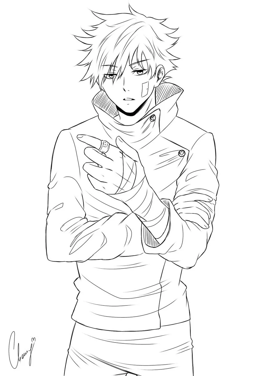 Megumi Fushiguro Coloring Pages to Print - Free Printable Coloring Pages