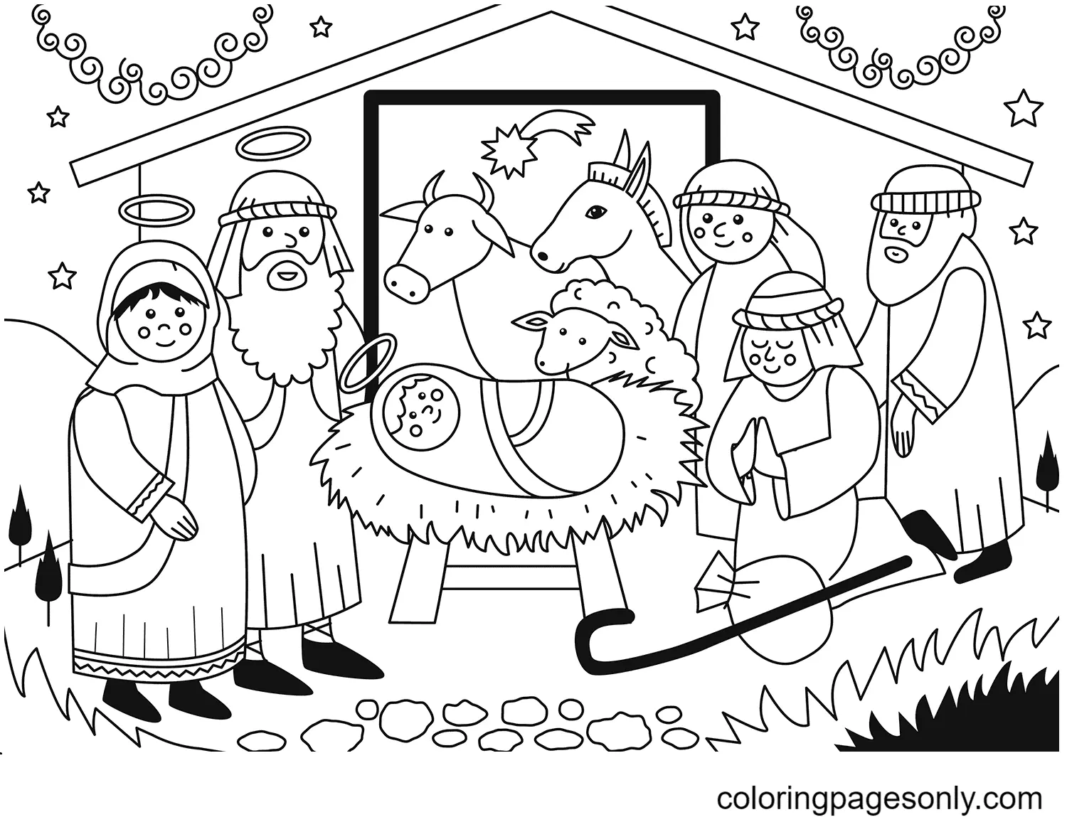 Religious Christmas Coloring Pages to Print - Free Printable Coloring Pages