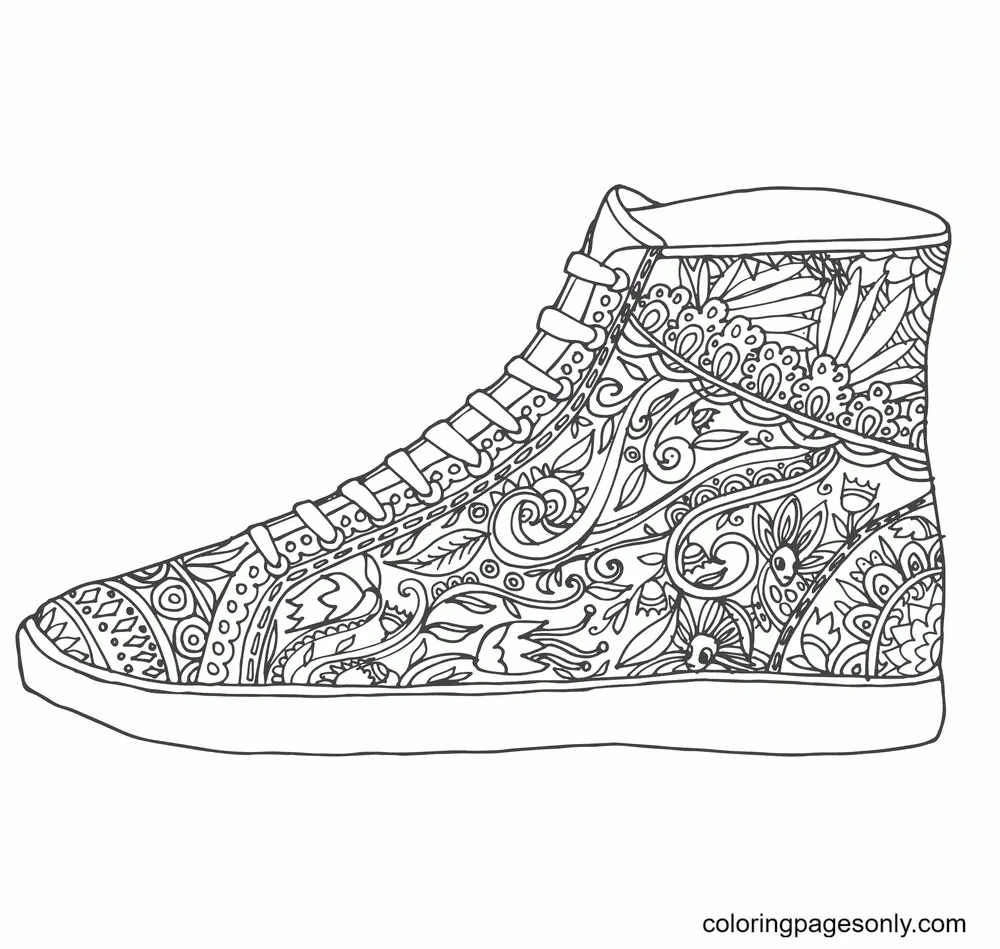 Shoe Coloring Pages to Print - Free Printable Coloring Pages