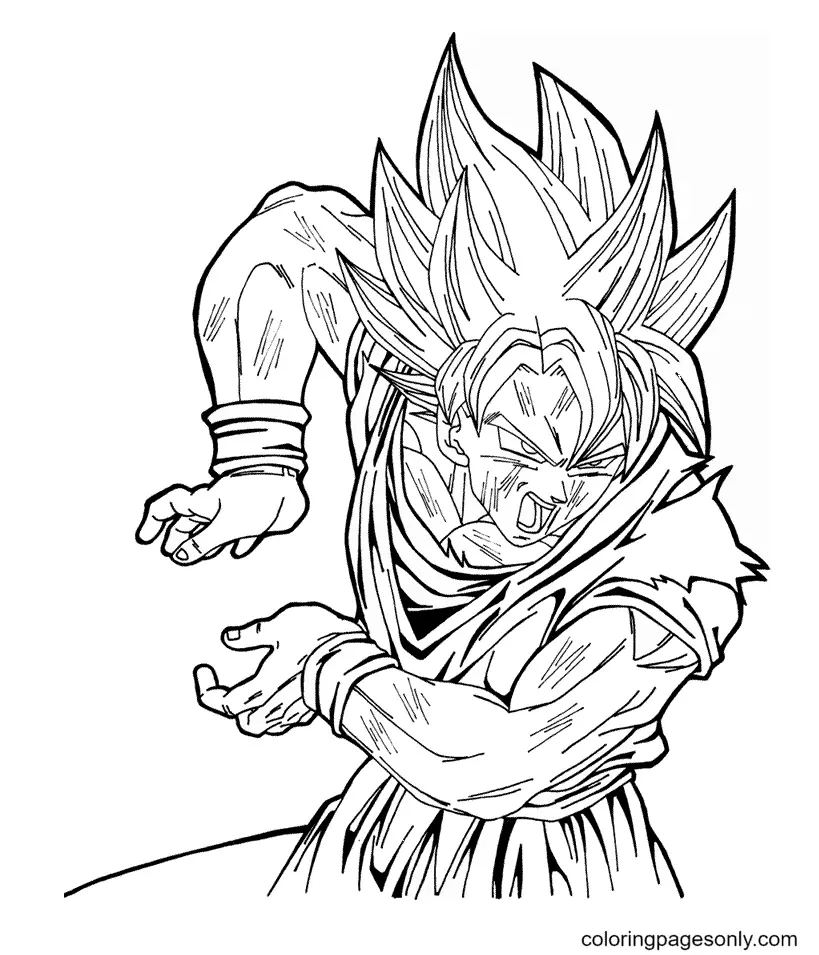 Son Goku Coloring Pages to Print - Free Printable Coloring Pages